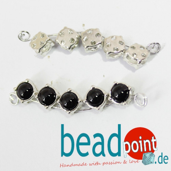 Beadpoint - Crystaletts micro LINX 5mm pearl jet/ slvr 5 Stück Perlen ...